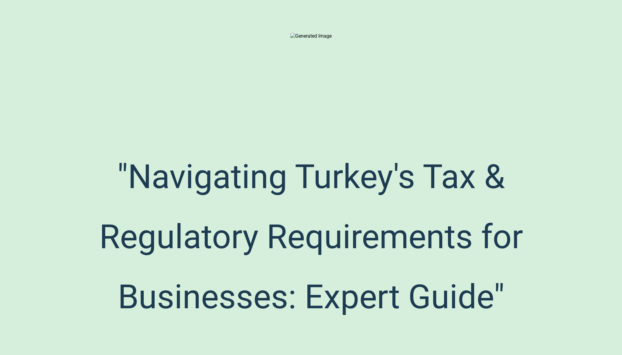 "Navigating Turkey's Tax & Regulatory Requirements for Businesses ...
