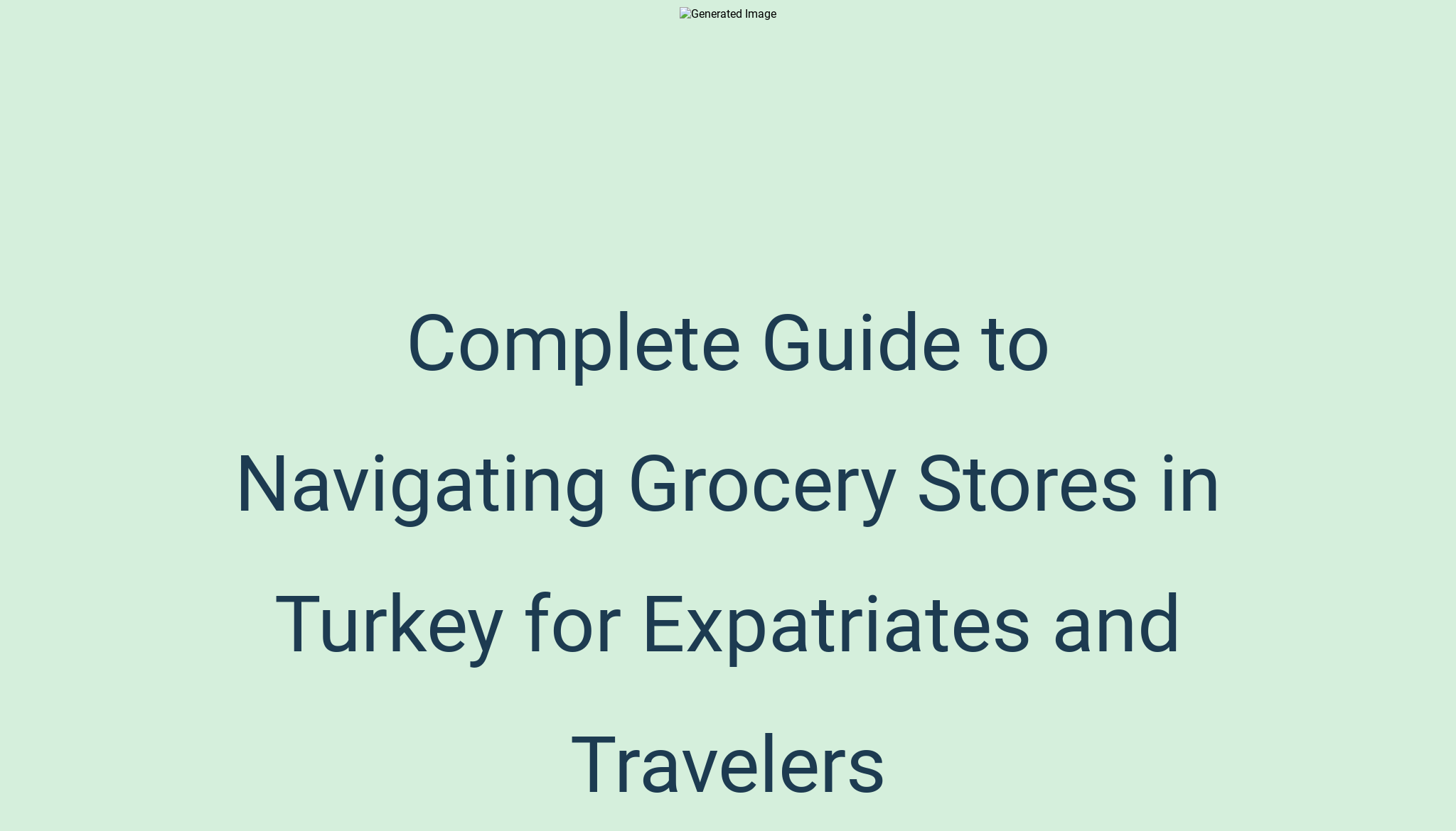 Complete Guide to Navigating Grocery Stores in Turkey for Expatriates ...