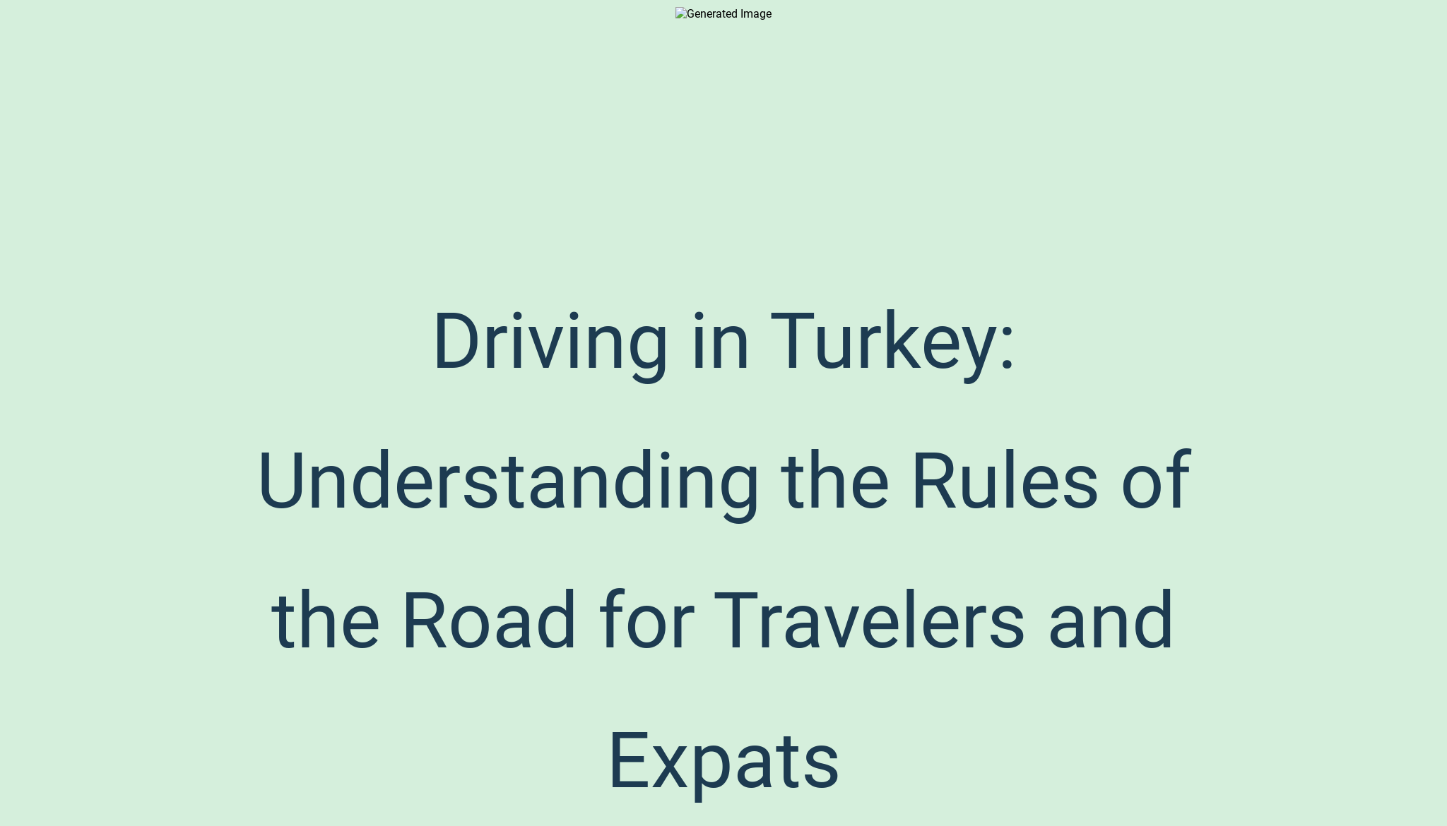 Driving in Turkey: Understanding the Rules of the Road for Travelers ...