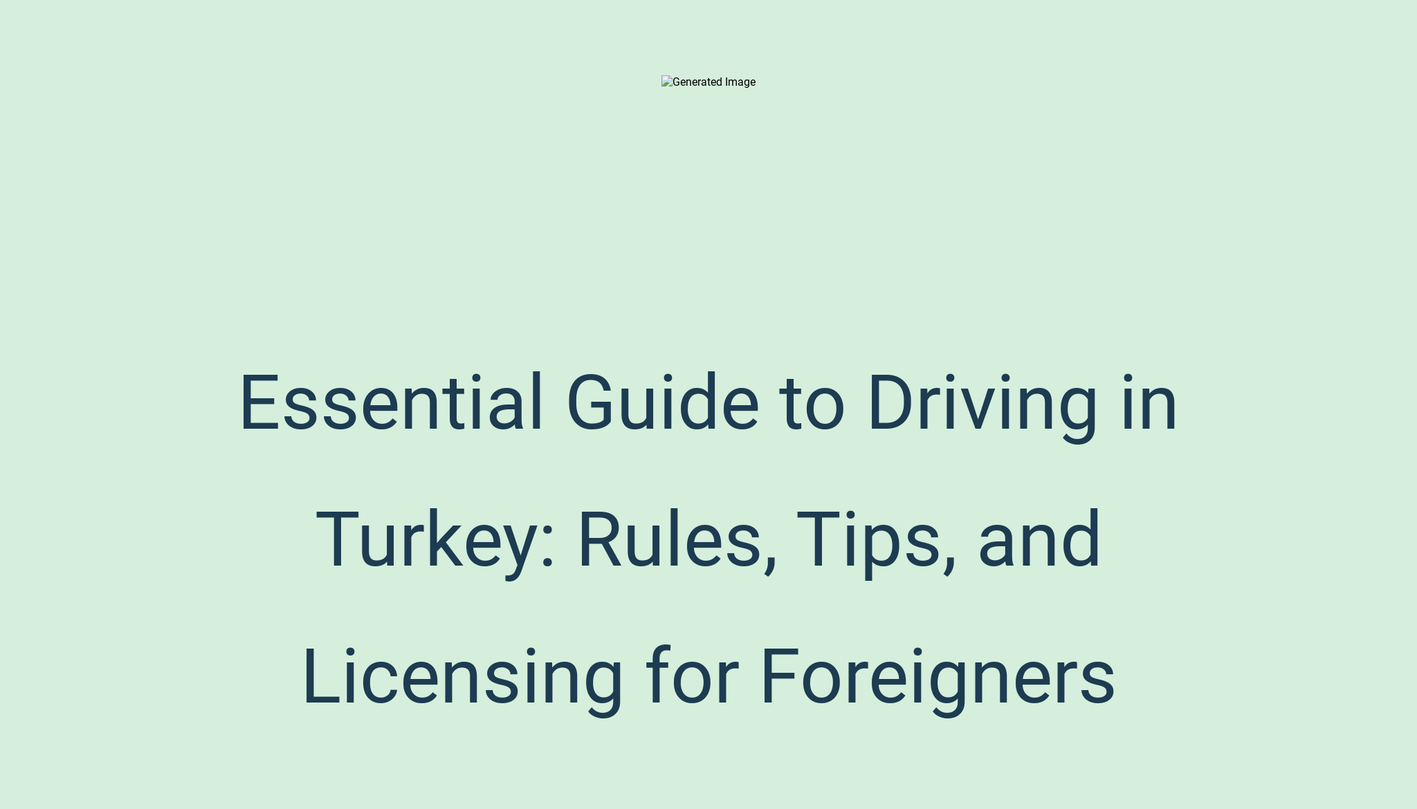 Essential Guide to Driving in Turkey: Rules, Tips, and Licensing for ...