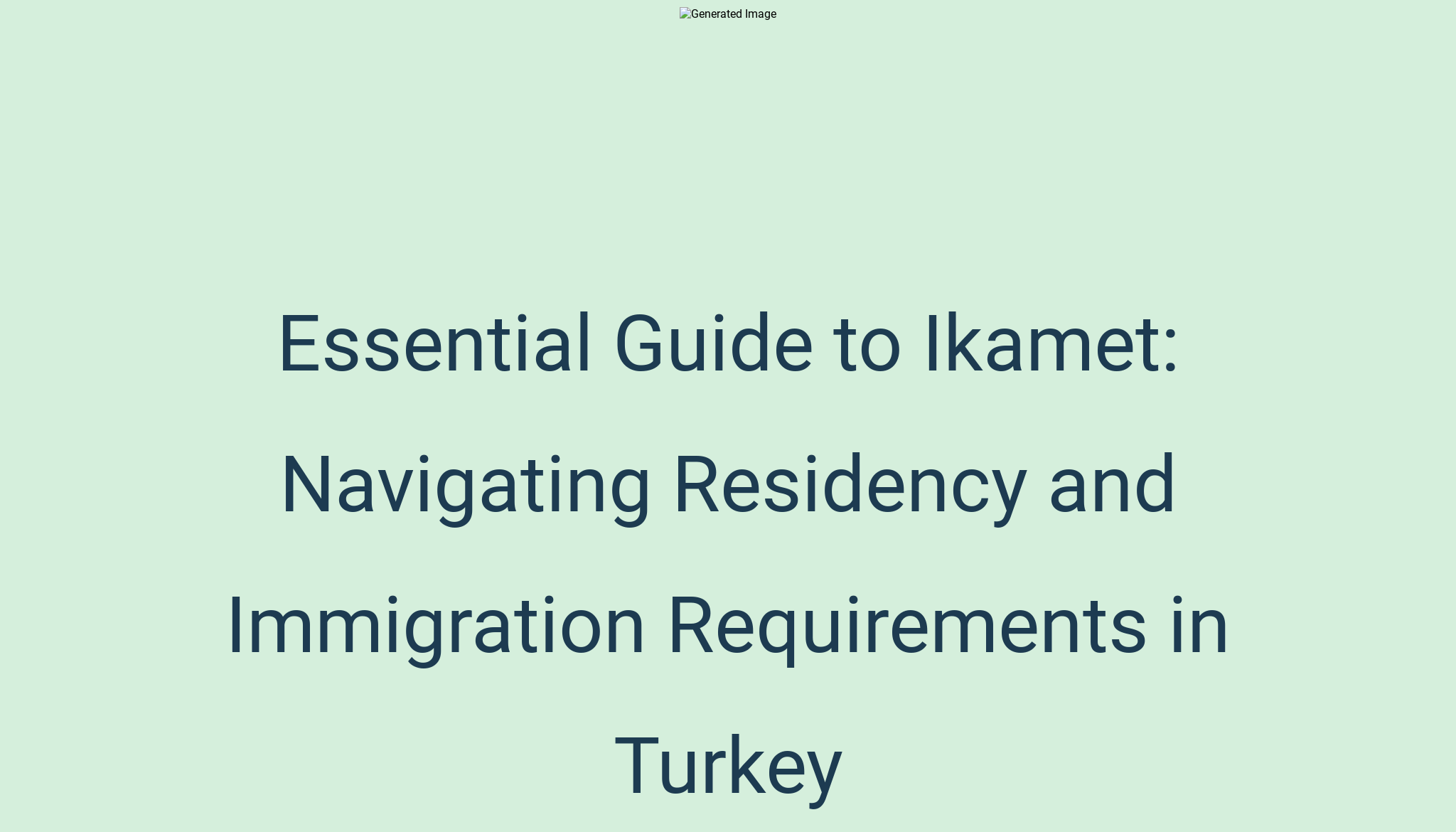 Essential Guide to Ikamet: Navigating Residency and Immigration ...