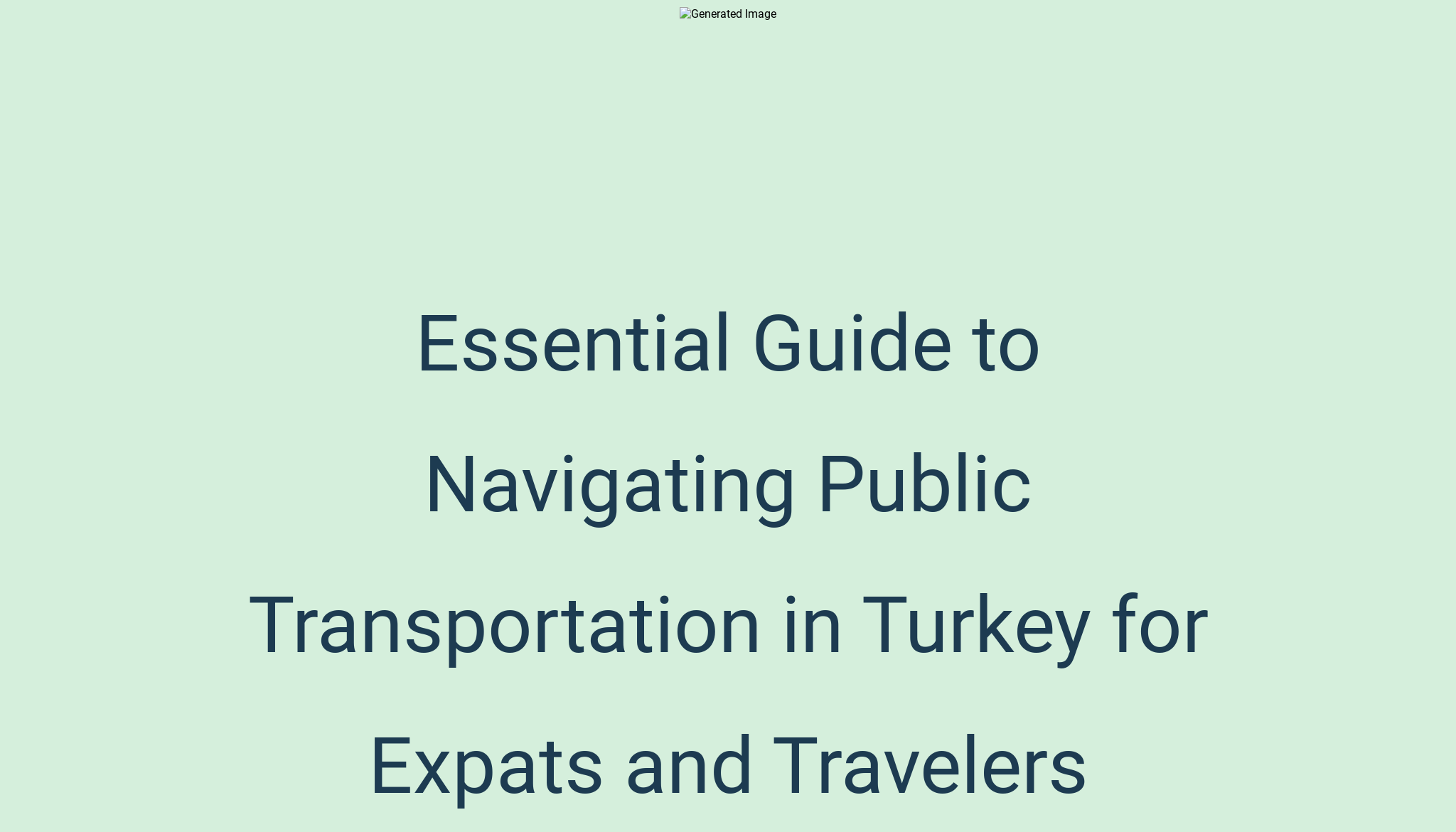 Essential Guide to Navigating Public Transportation in Turkey for ...
