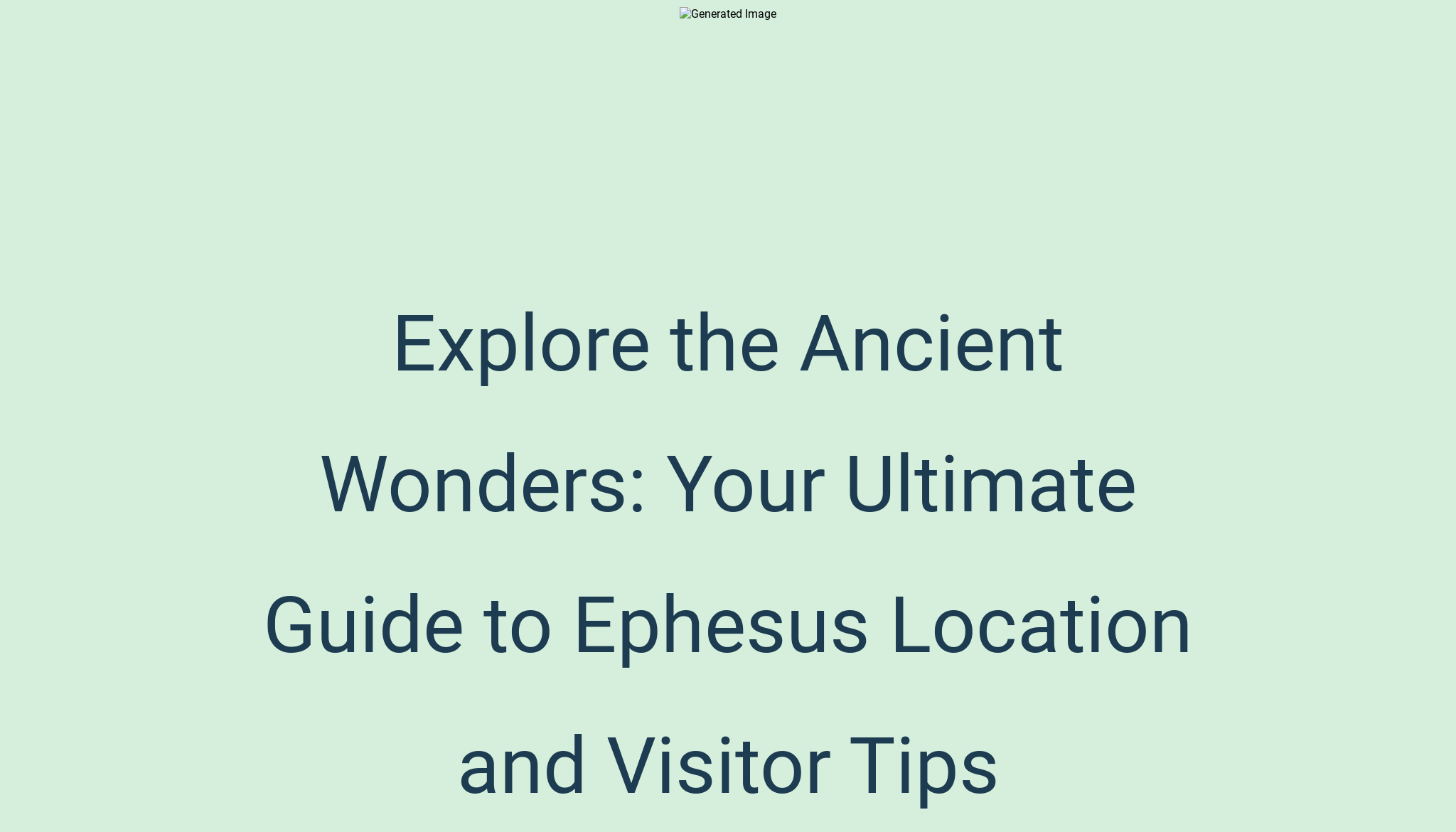 Explore the Ancient Wonders: Your Ultimate Guide to Ephesus Location ...