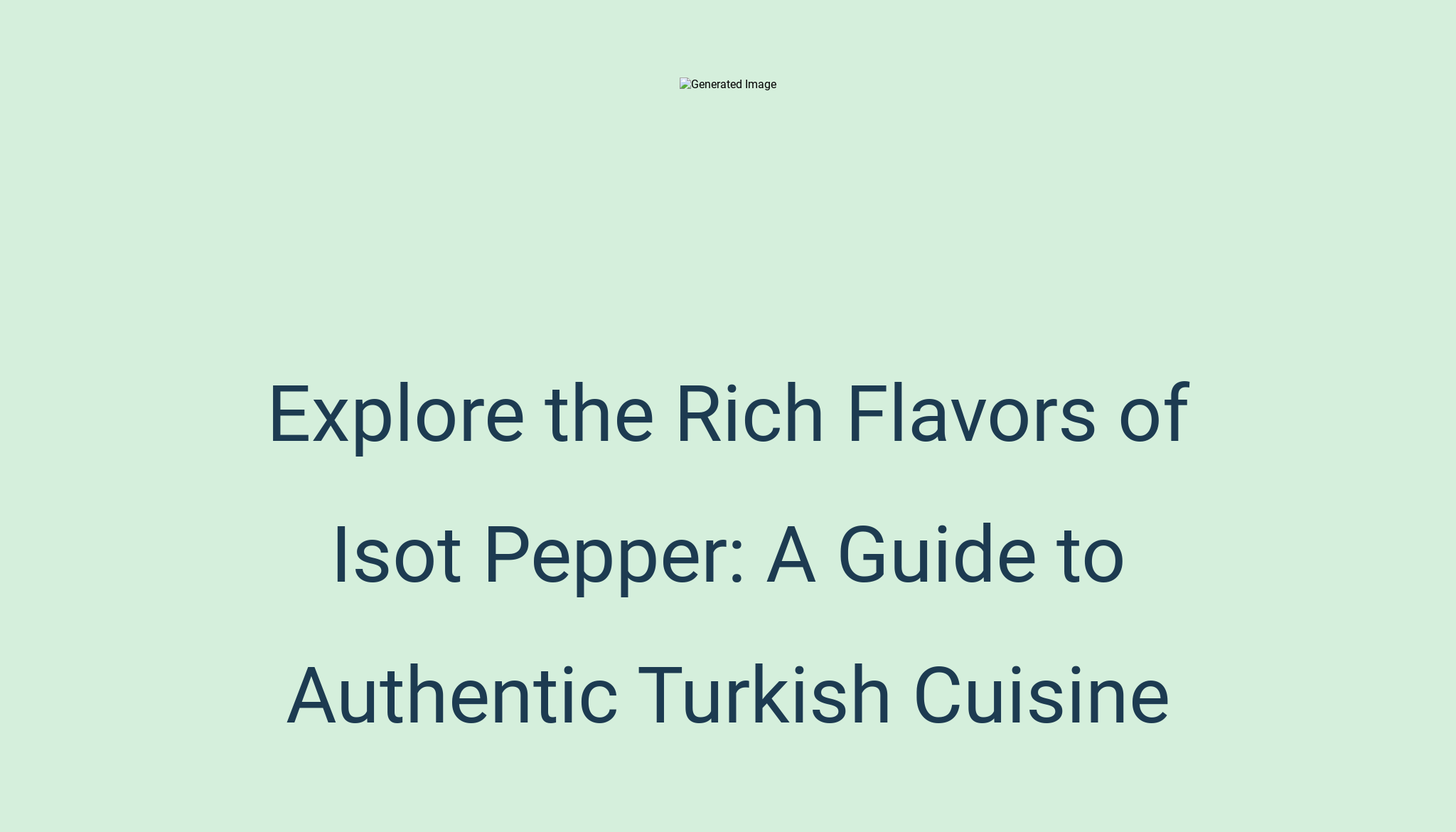 Explore the Rich Flavors of Isot Pepper: A Guide to Authentic Turkish ...