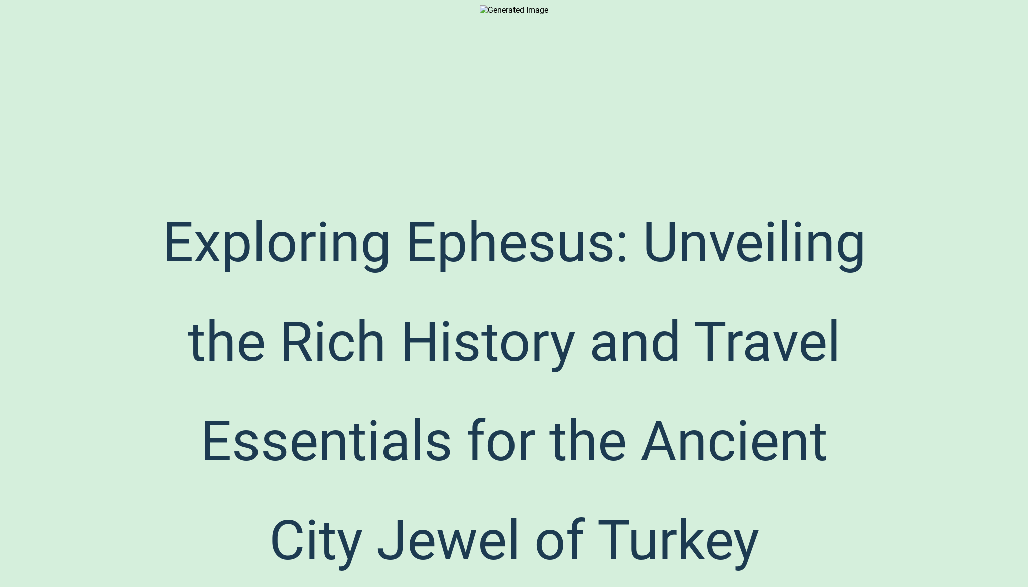 Exploring Ephesus: Unveiling the Rich History and Travel Essentials for ...