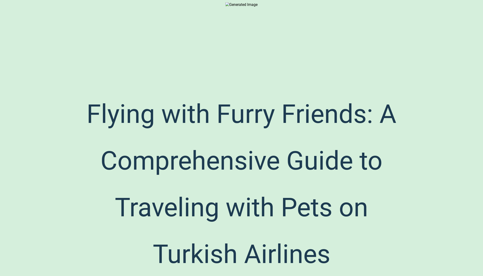 Flying with Furry Friends: A Comprehensive Guide to Traveling with Pets ...