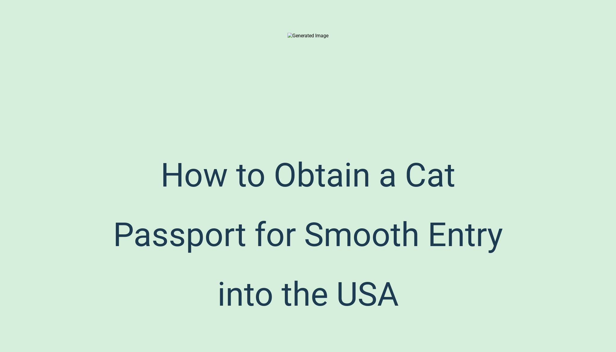 How to Obtain a Cat Passport for Smooth Entry into the USA