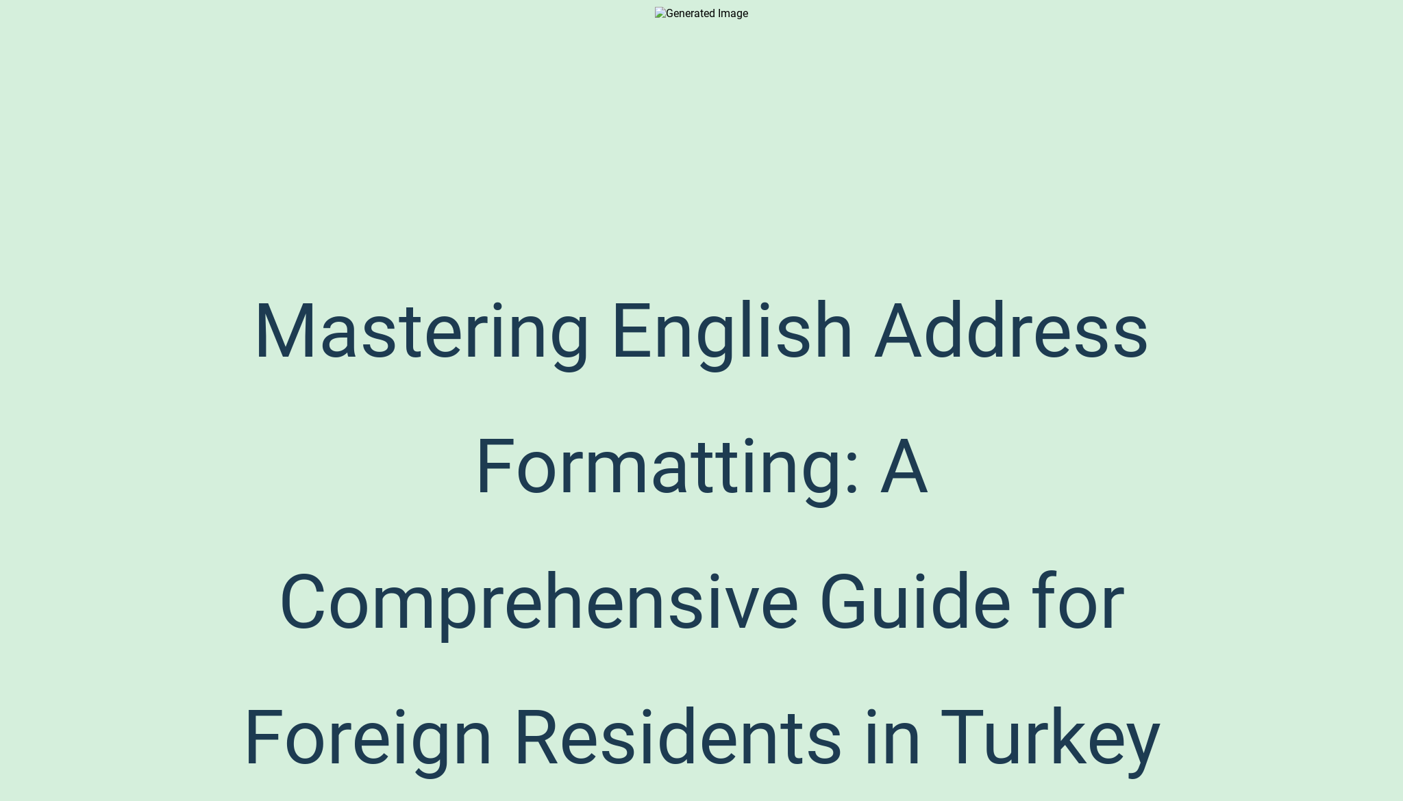 Mastering English Address Formatting: A Comprehensive Guide for Foreign ...