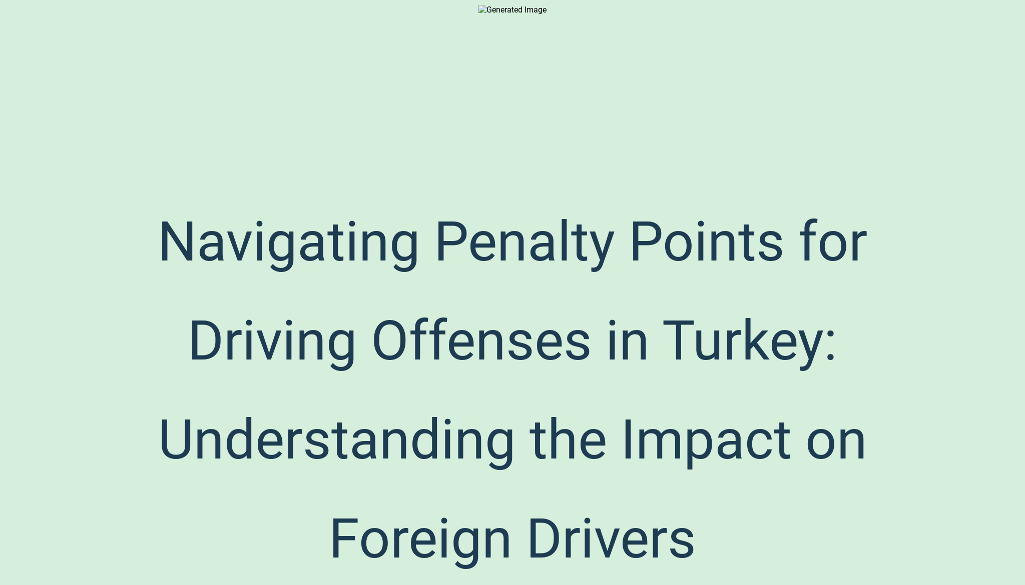 Navigating Penalty Points for Driving Offenses in Turkey: Understanding ...