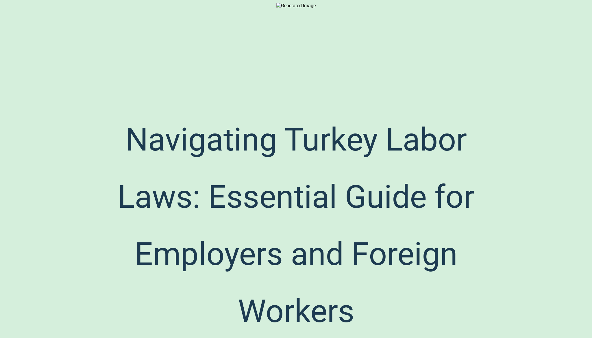 Navigating Turkey Labor Laws: Essential Guide for Employers and Foreign ...