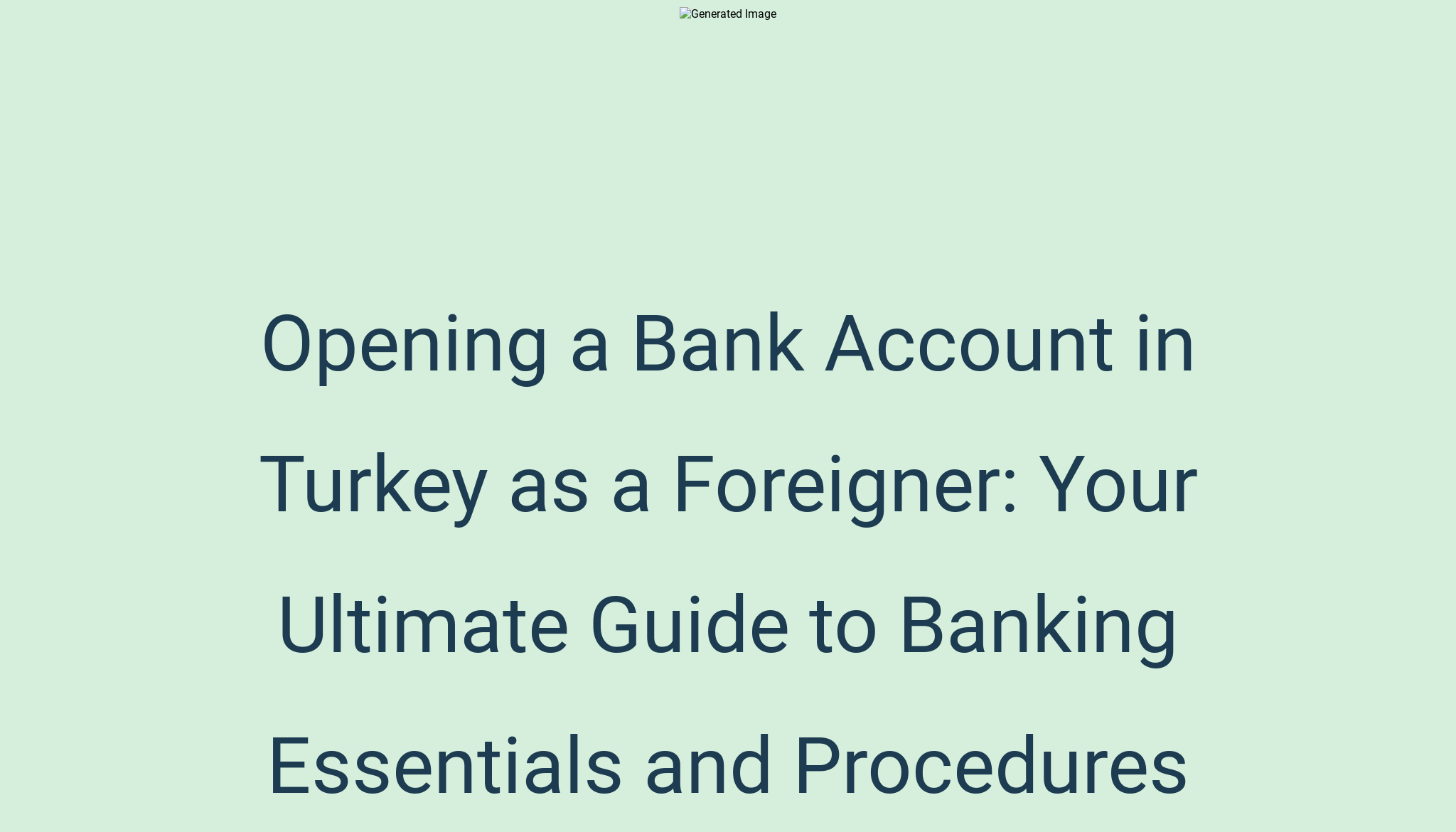 Opening a Bank Account in Turkey as a Foreigner: Your Ultimate Guide to ...