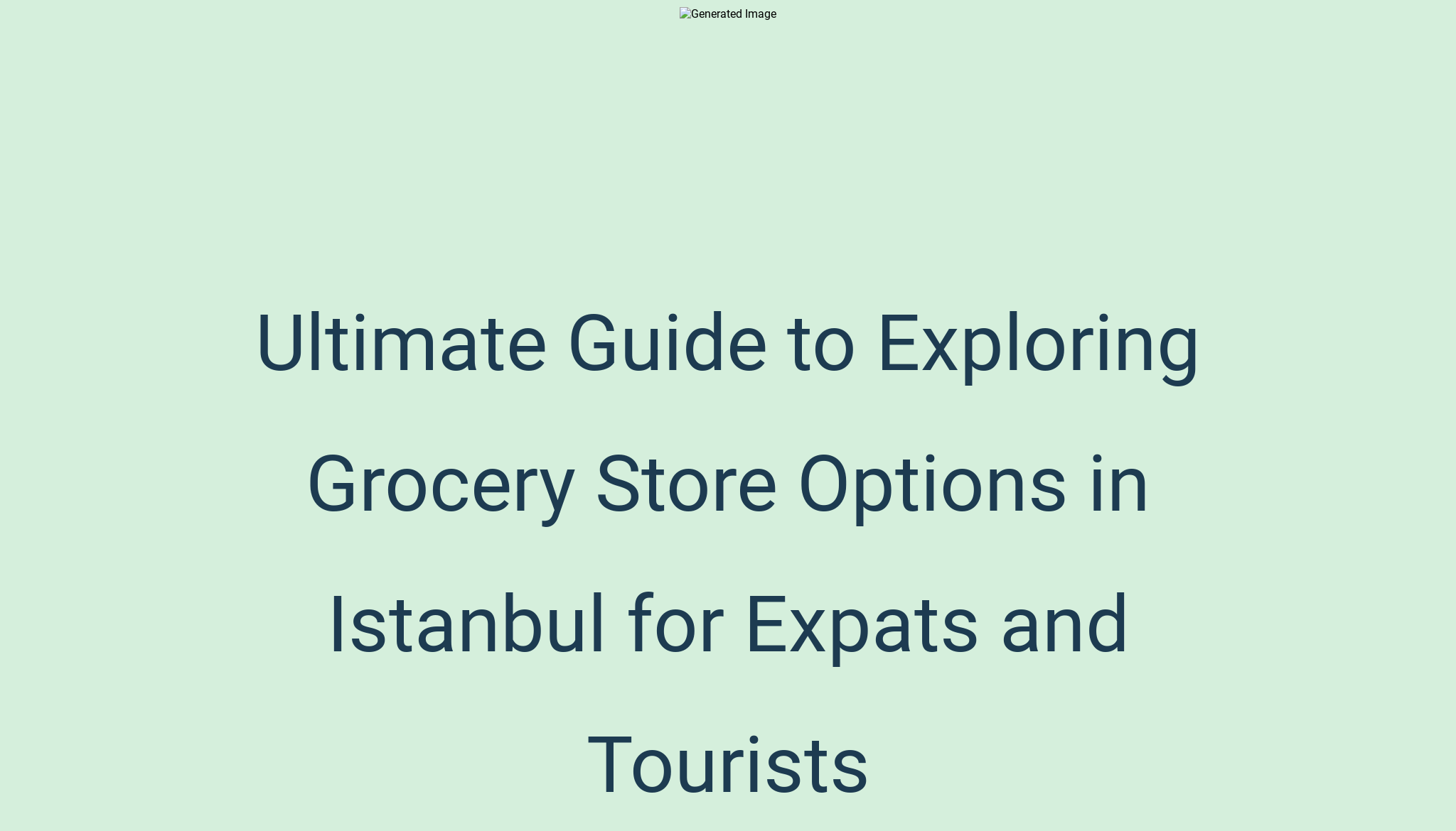 Ultimate Guide to Exploring Grocery Store Options in Istanbul for ...