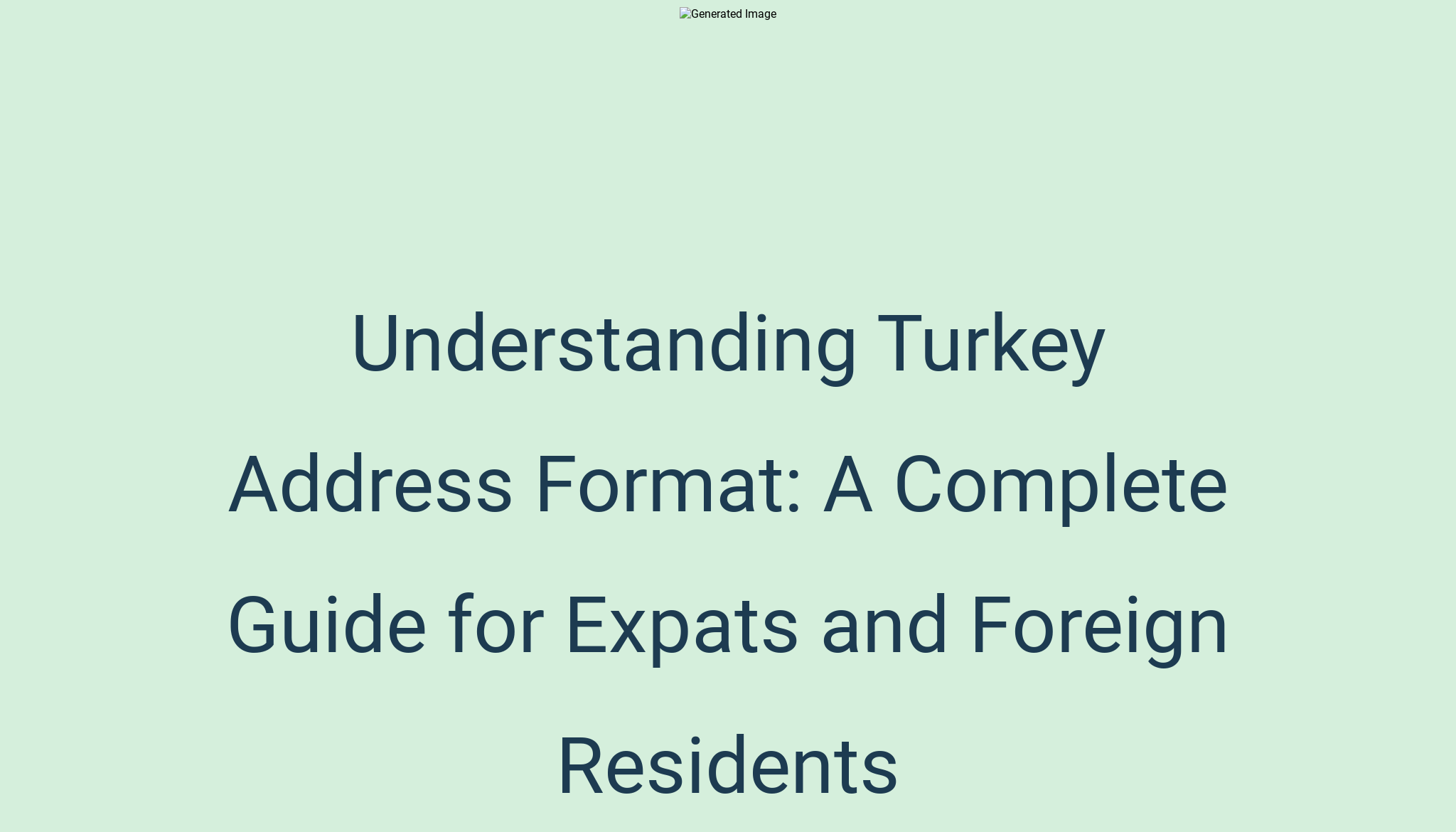 Understanding Turkey Address Format: A Complete Guide for Expats and ...