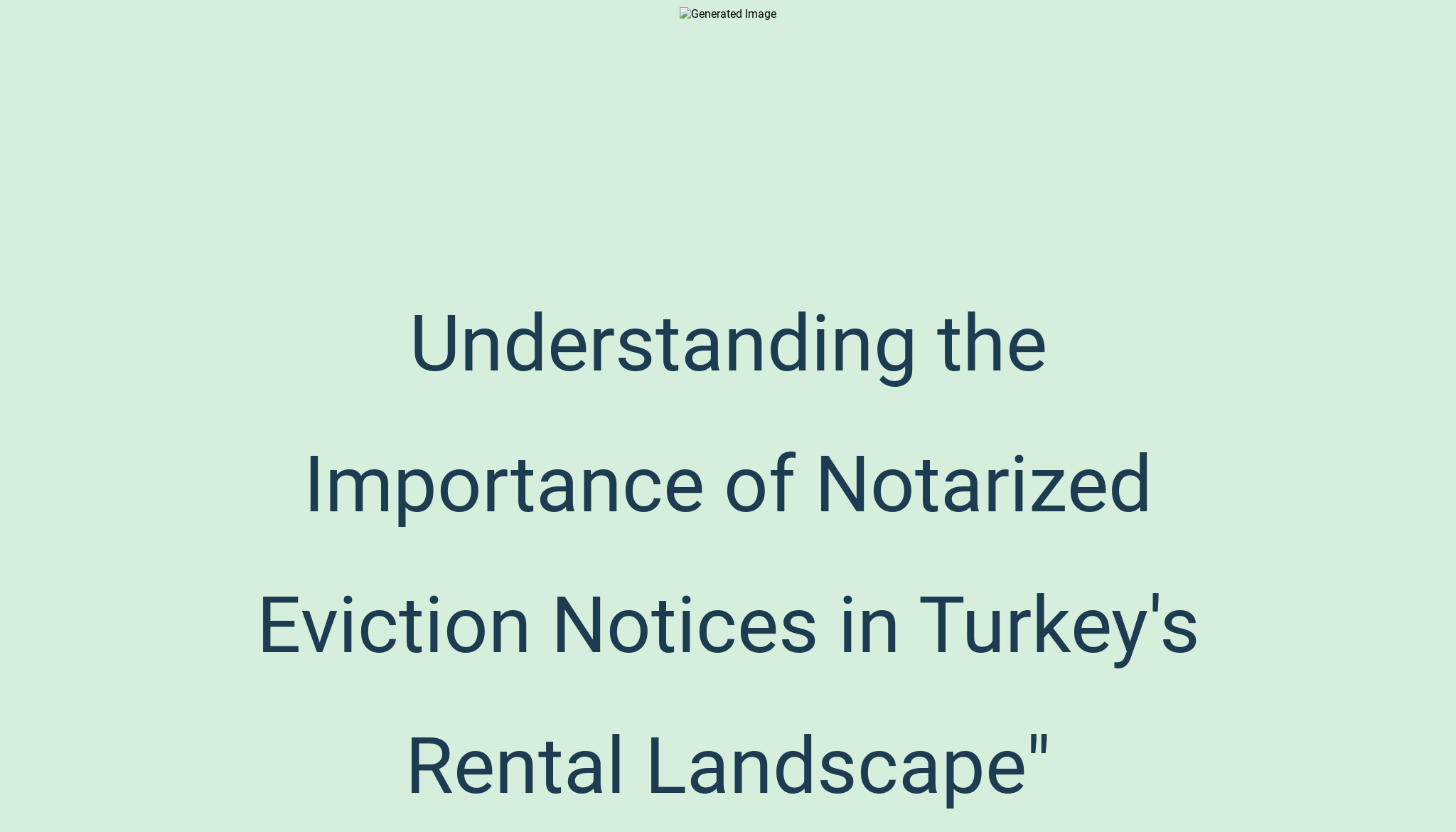Understanding the Importance of Notarized Eviction Notices in Turkey's ...