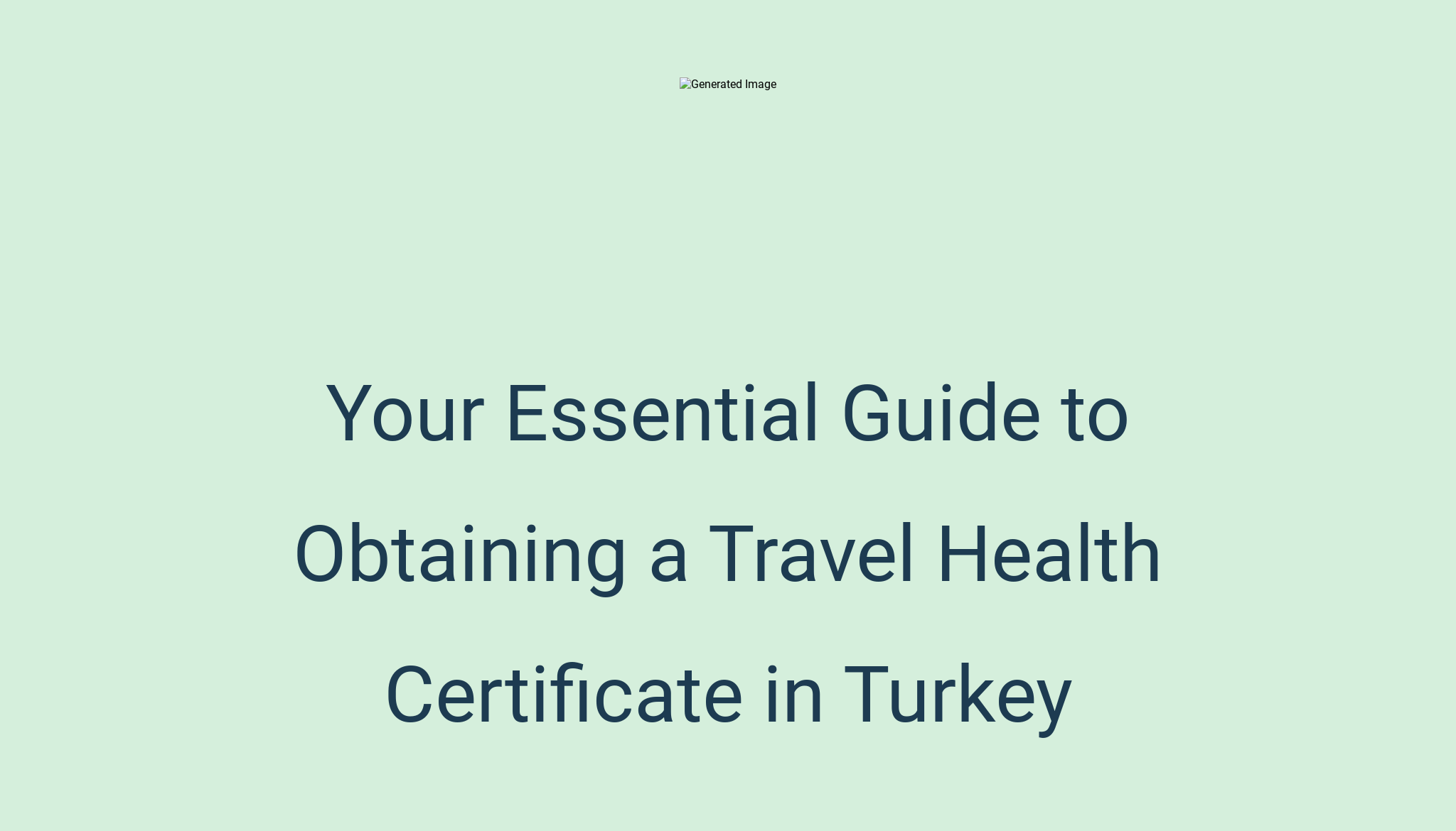 Your Essential Guide to Obtaining a Travel Health Certificate in Turkey